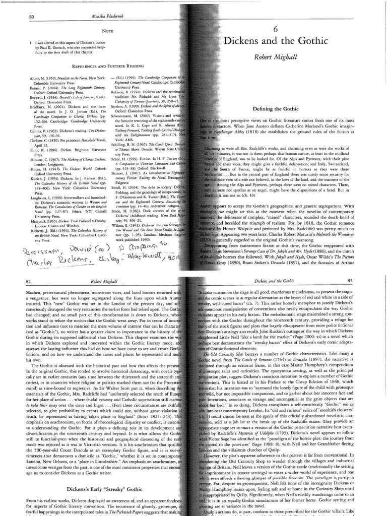 Robert Mighall. Dickens and The Gothic | PDF