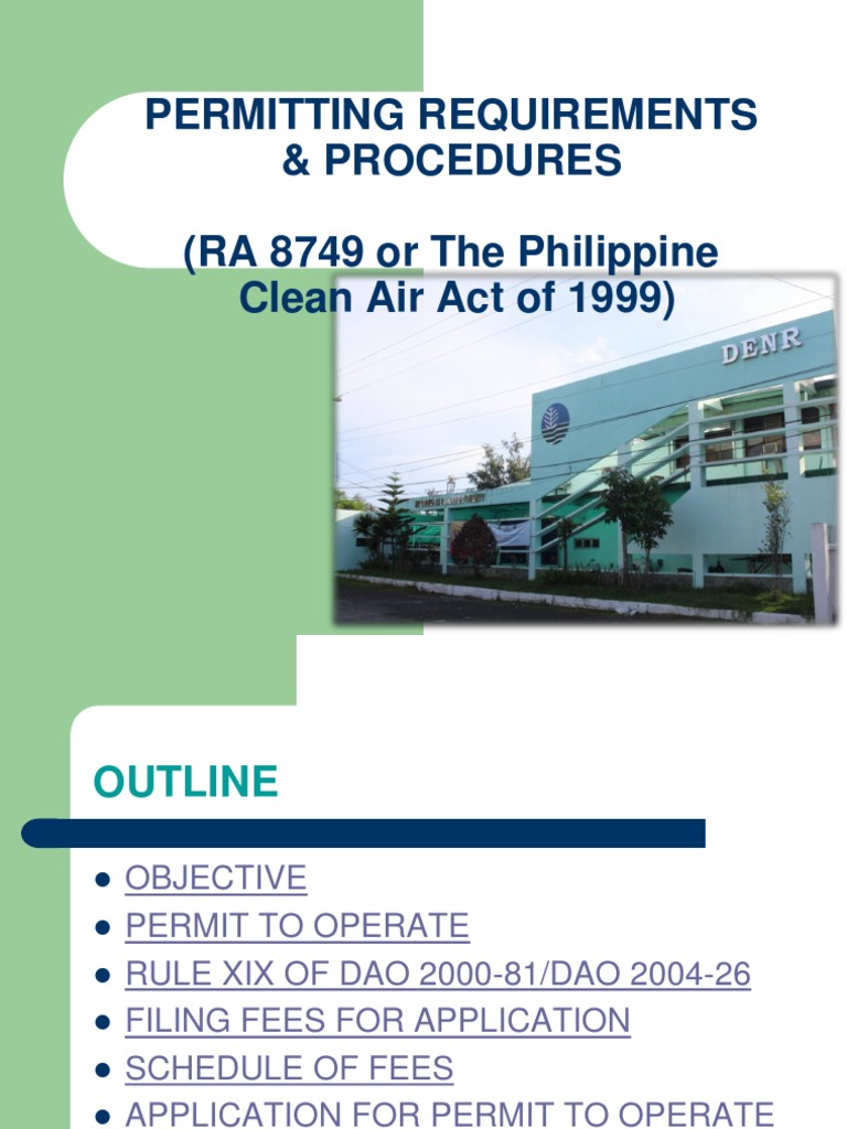 4 Ra 8749 Permitting Requirements | PDF | Clean Air Act (United States ...