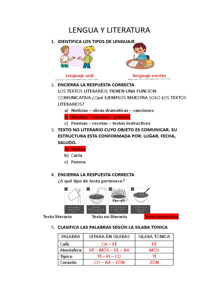 Lengua y Literatura Quinto | PDF | Ficción general