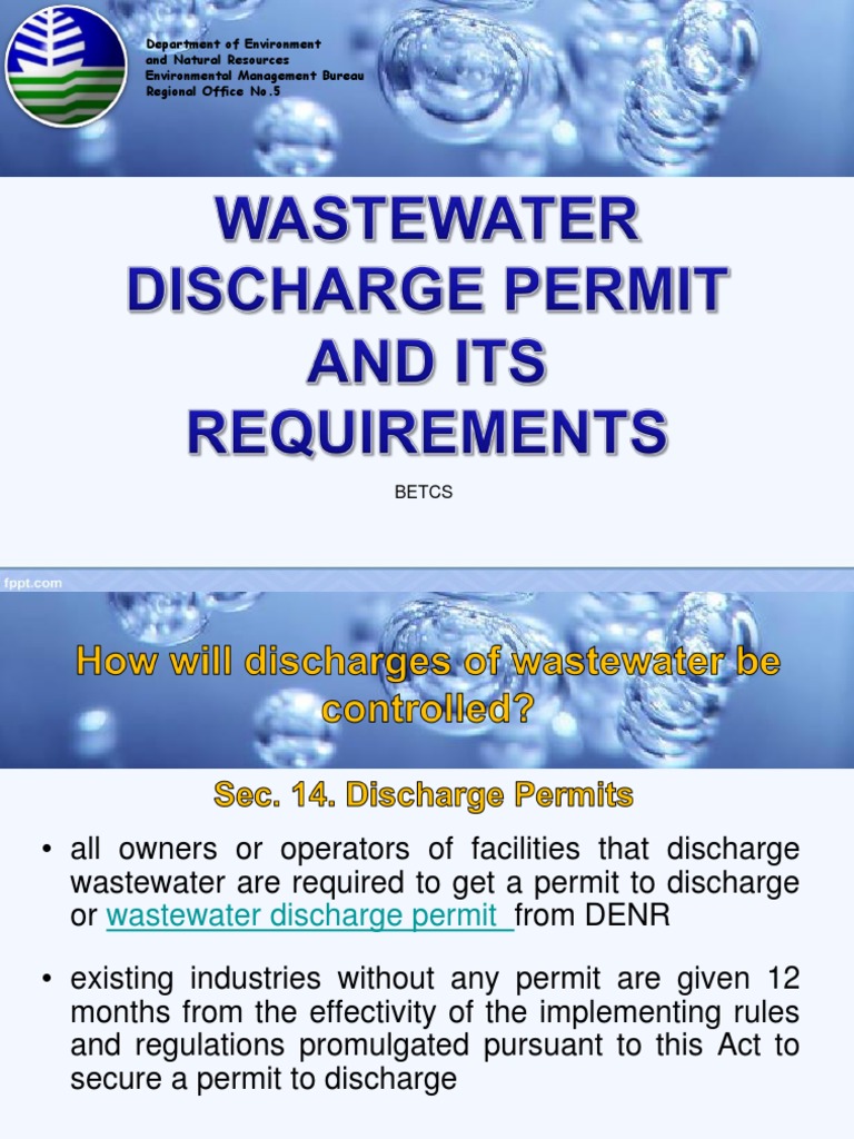 2 - Ra 9275 Permitting Reqts. | PDF | Sewage | Effluent
