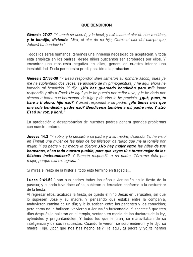Que Bendición | PDF | Jacob | Jesús