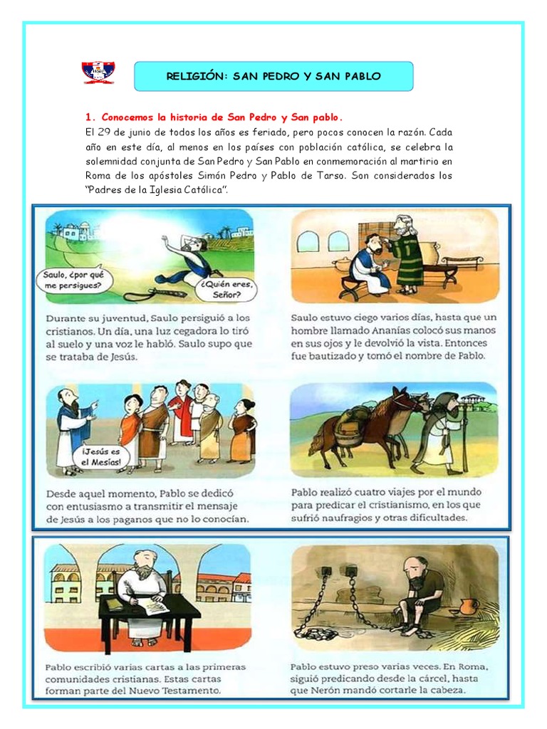 Ficha Relig San Pedro y San Pablo | PDF | Religión y espiritualidad