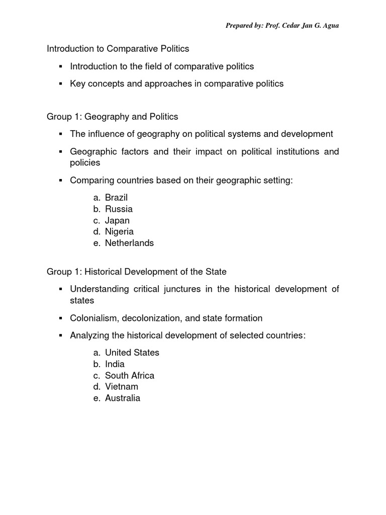 Comparative Politics: Key Concepts & Analysis | PDF | Democratization ...