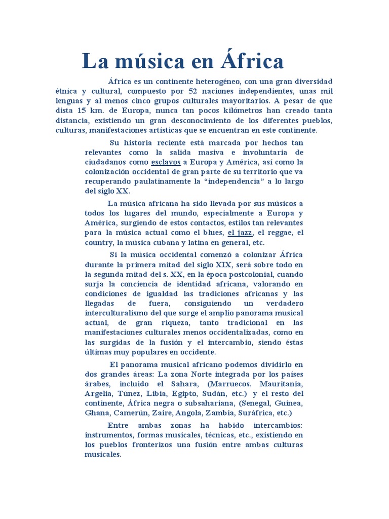 La Música en África | PDF | Tambor | África