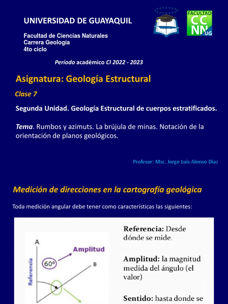 Rumbos y Azimuts en Geología Estructural | PDF | Azimut | Brújula