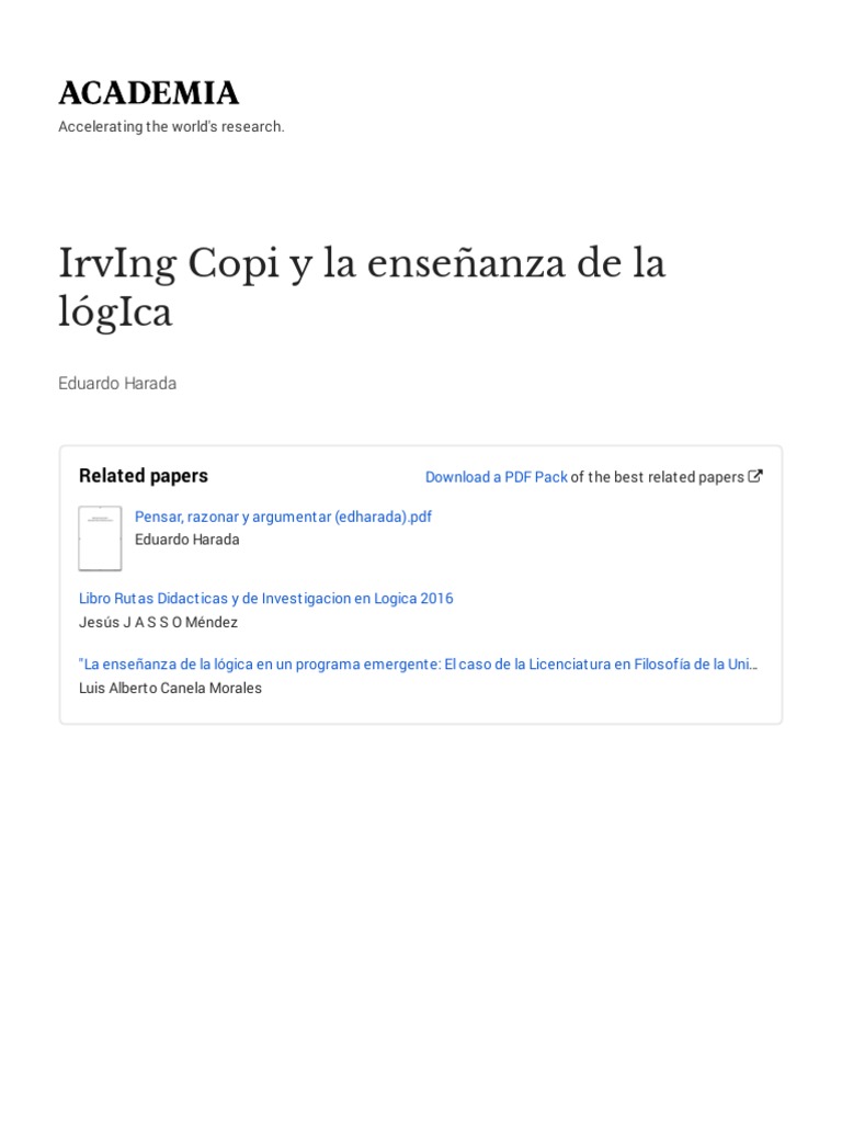 Copi y La Ensenanza de La Logica Edharada-with-cover-page-V2 | PDF ...