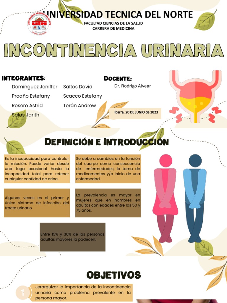 Tg. Incontinencia Urinaria - El Tejar | PDF | Vejiga urinaria | Medicina CLINICA
