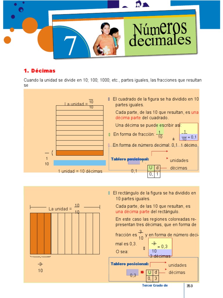 Décimas: La Unidad | PDF | Matemáticas | Números