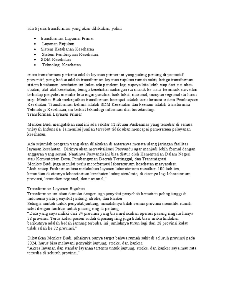 6 Jenis Transformasi Yang Akan Dilakukan | PDF