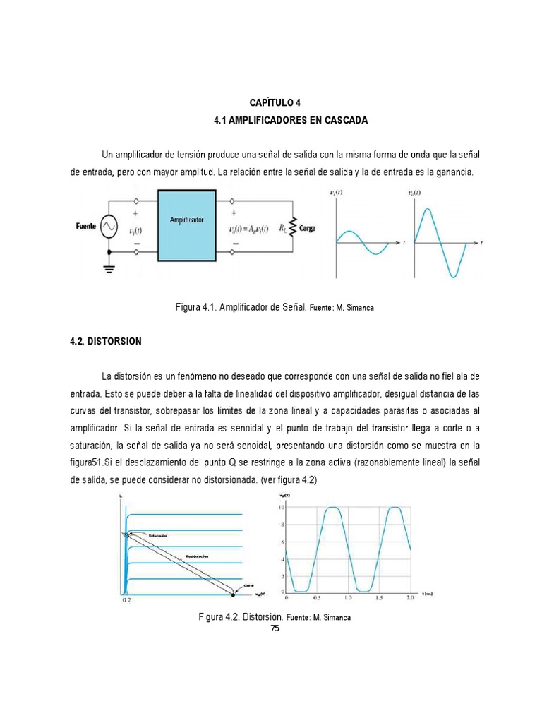 Capitulo 4 Cascada | PDF | Amplificador | Distorsión