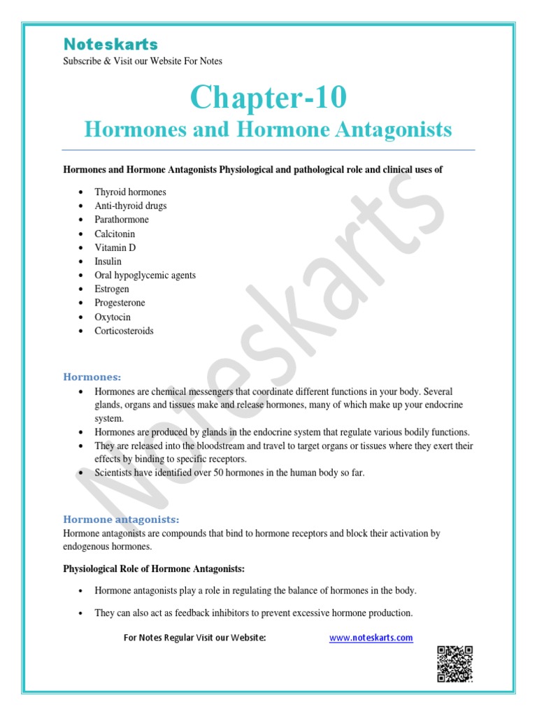 Hormones and Antagonists Overview | PDF | Hormone Replacement Therapy ...