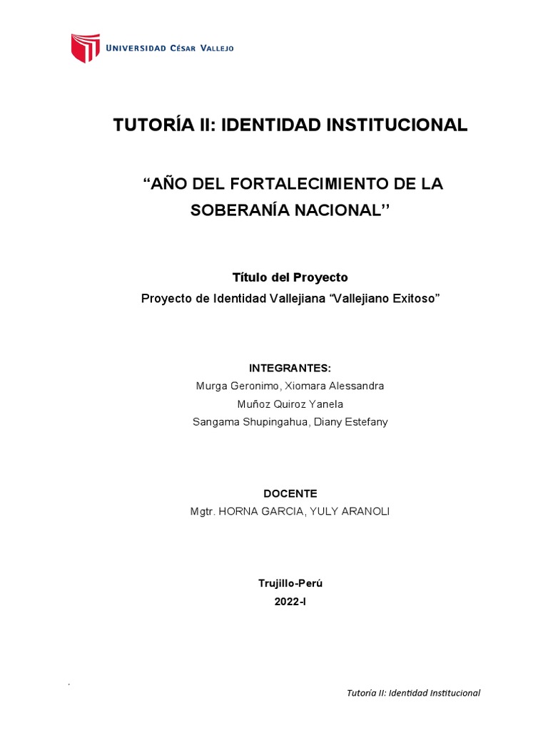 Proyecto de Identidad Vallejiana Vallejiano Exitoso | PDF | Escritores ...
