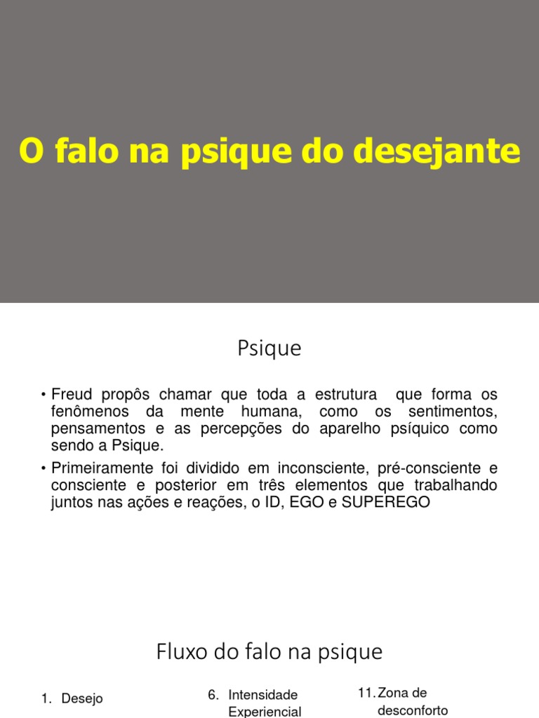 O Falo Na Psique - APRESENTAÇÃO 2 | PDF | Autoimagem | Sigmund Freud