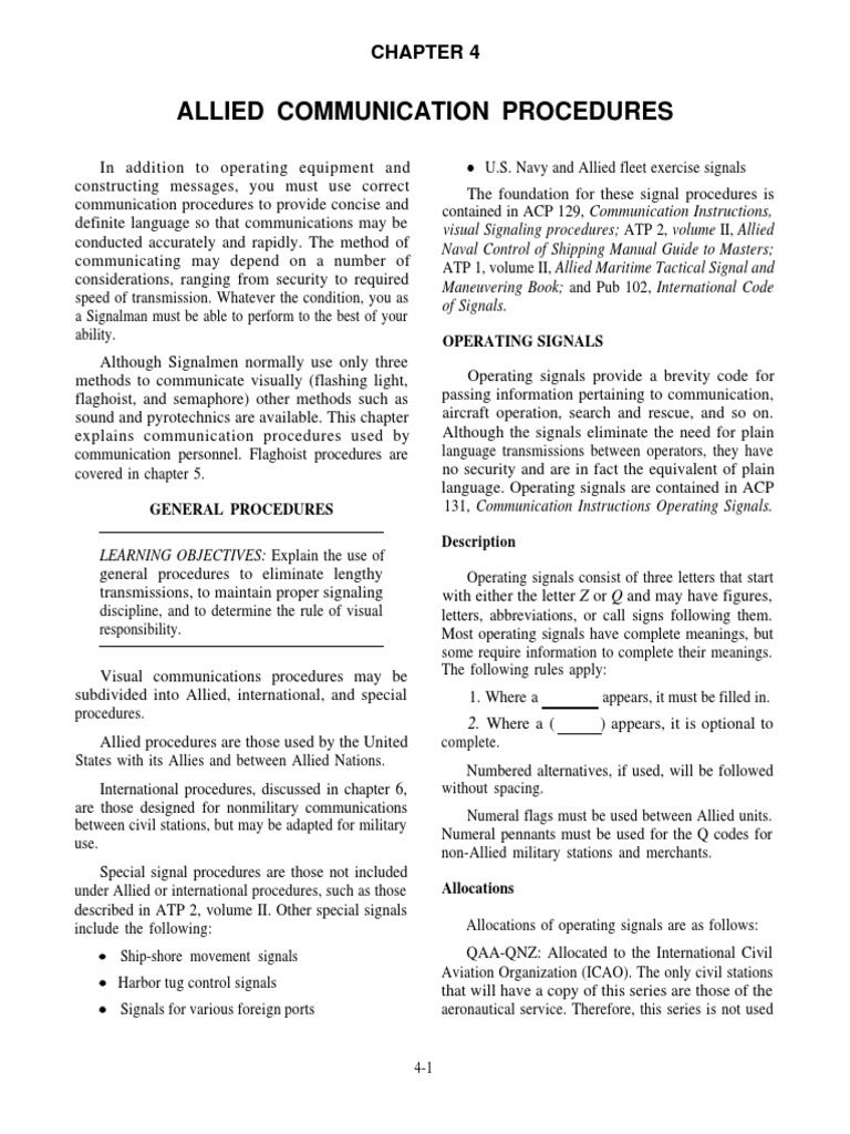 Chapter 4 Allied Communications Procedure | PDF | Communication | Light