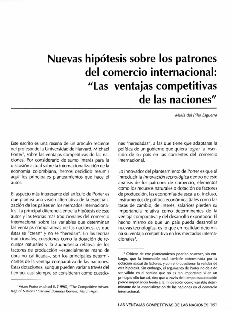 VENTAJA COMPETITIVA DE LAS NACIONES | PDF | Innovación | Ventaja comparativa