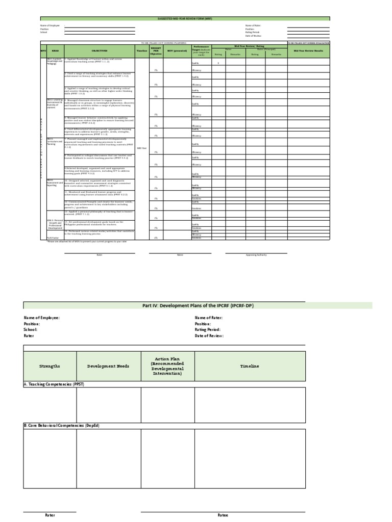 Mid Year Review Form 2 | PDF | Educational Assessment | Learning