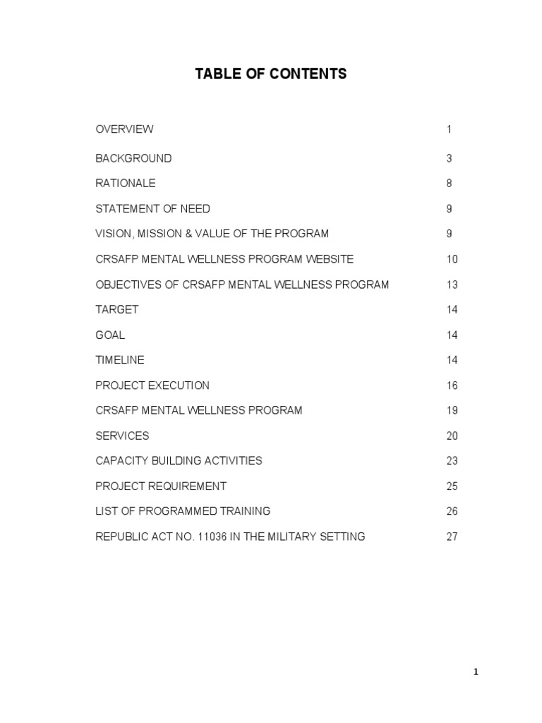 Crsafp Mental Wellness Program Handbook | PDF | Mental Health | Mental ...