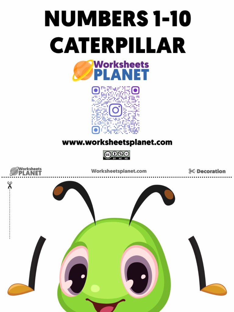 Numbers-1-10-Carterpillar-(WorksheetsPlanet.com) | PDF