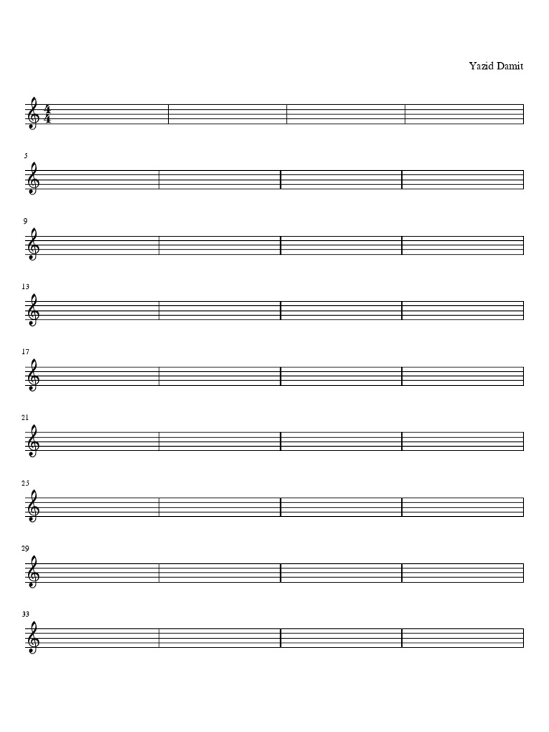 Skor Kosong Template Yazid | PDF