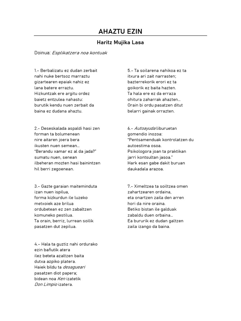 Ahaztu Ezin | PDF