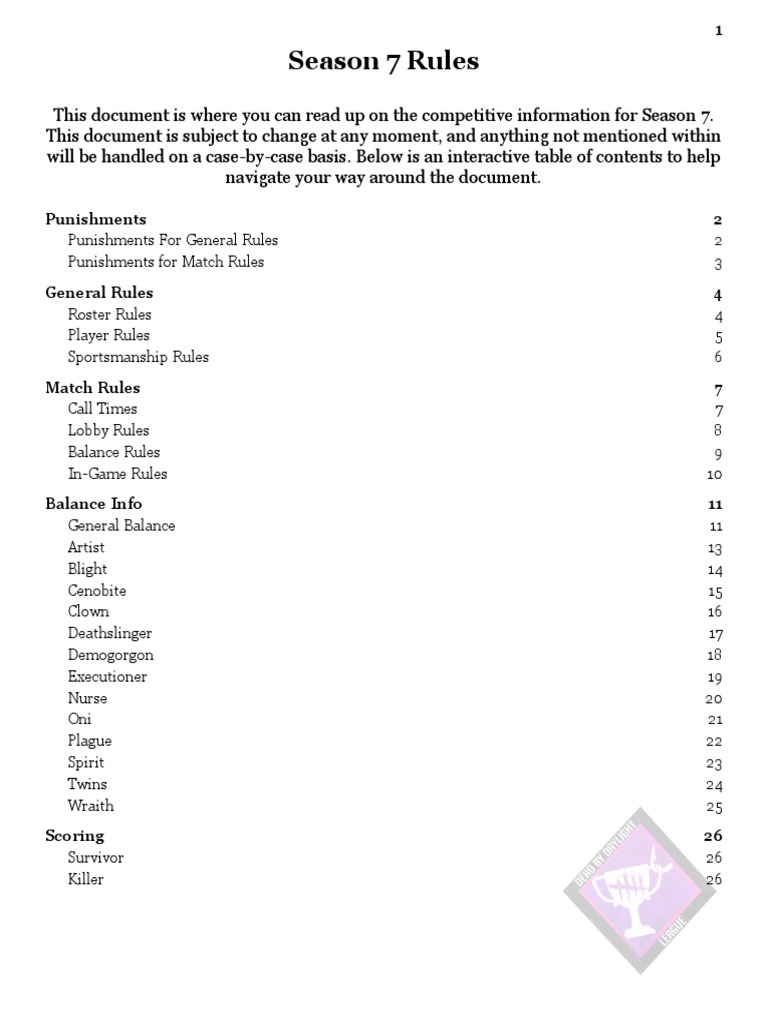 DBDL S7 Ruleset | PDF