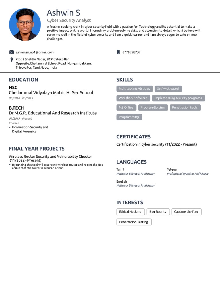 Ashwin Resume | PDF | Computer Security | Security