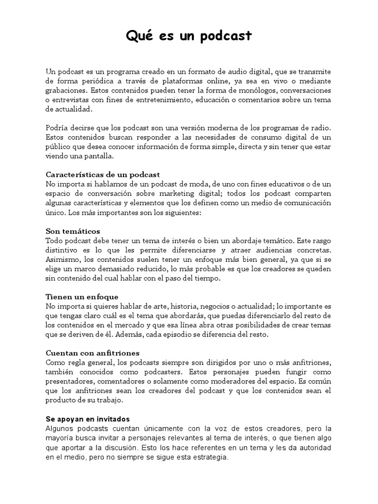 Qué Es Un Podcast? | PDF