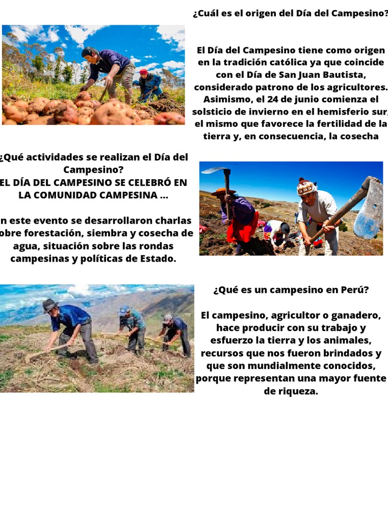 ¿Cuál es el origen del Día del Campesino El Día del Campesino tiene ...