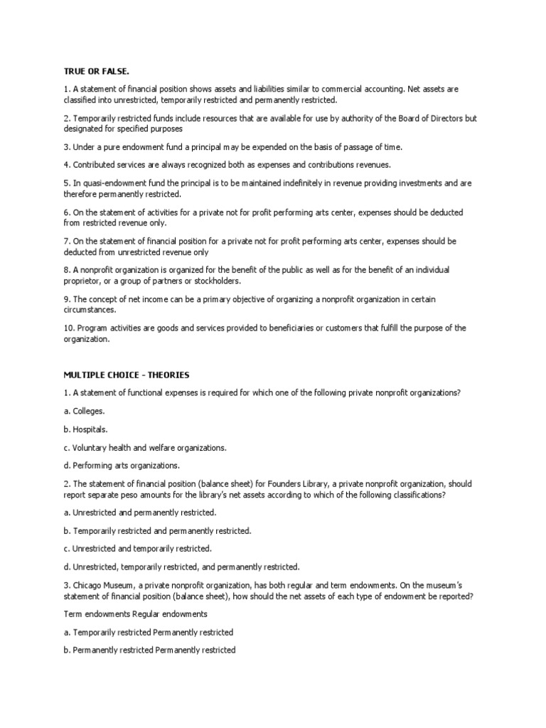 Accounting For NPOs | PDF | Balance Sheet | Nonprofit Organization