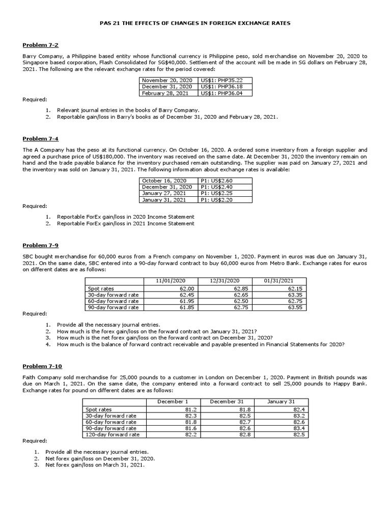Forex Effects on Financial Statements | PDF | Foreign Exchange Market ...