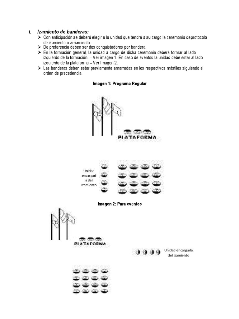 Protocolo de Izamiento y Arriamiento | PDF | Bandera