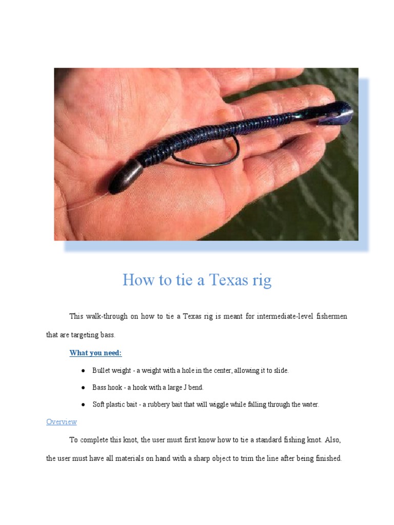 How To Tie A Texas Rig Final Accepted | PDF