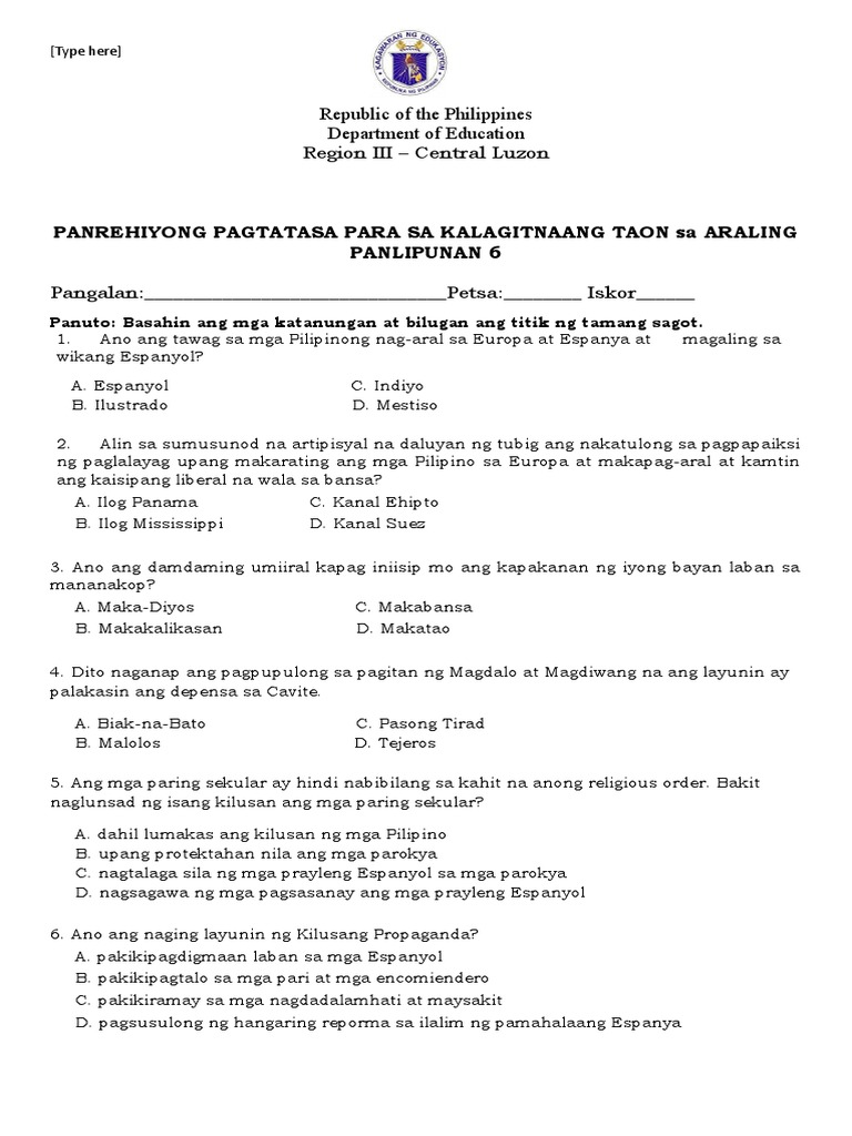 Araling-Panlipunan G6 Q1Q2 Tarlac-Province Muldong Malonzo-2-1 | PDF