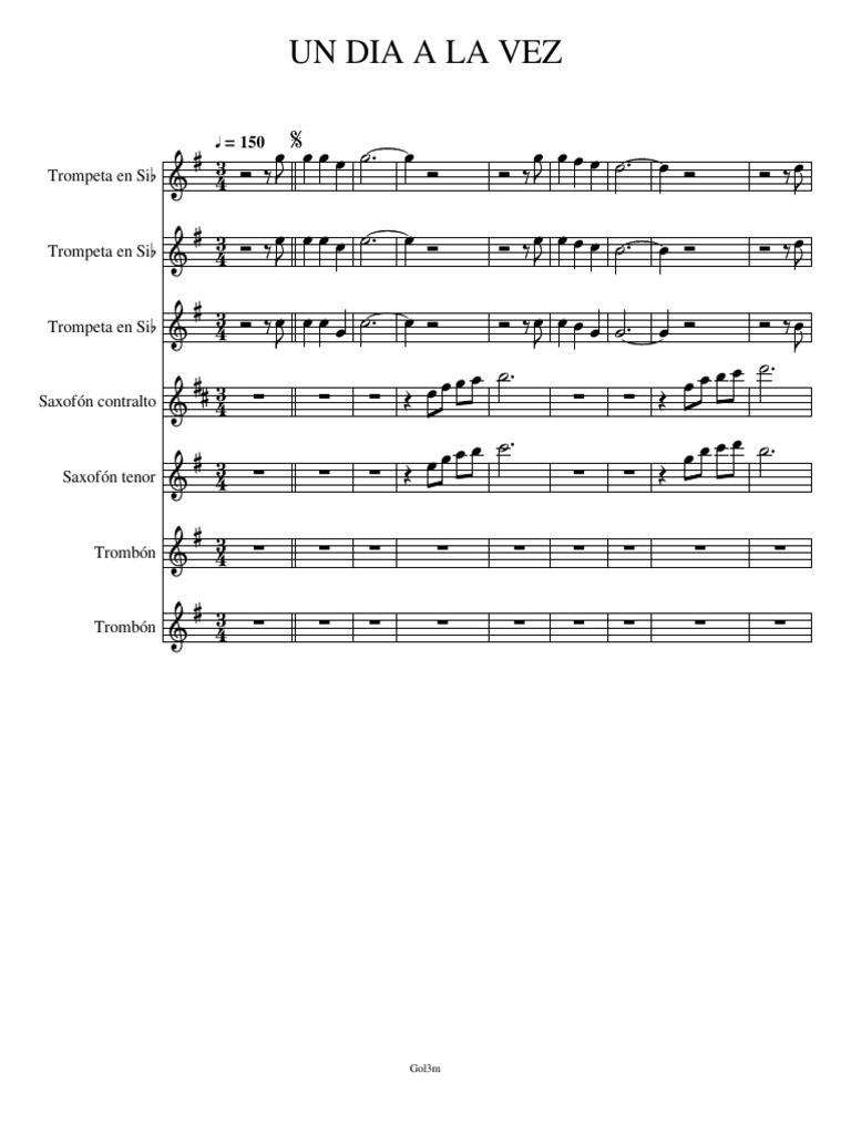 UN DIA A LA VEZ-Partitura - y - Partes | PDF