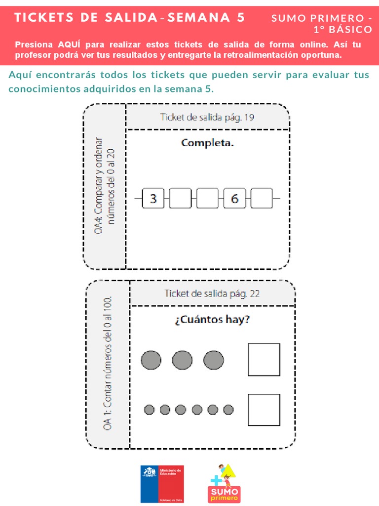 Ticket de Salida Unidad 5 Matematicas | PDF