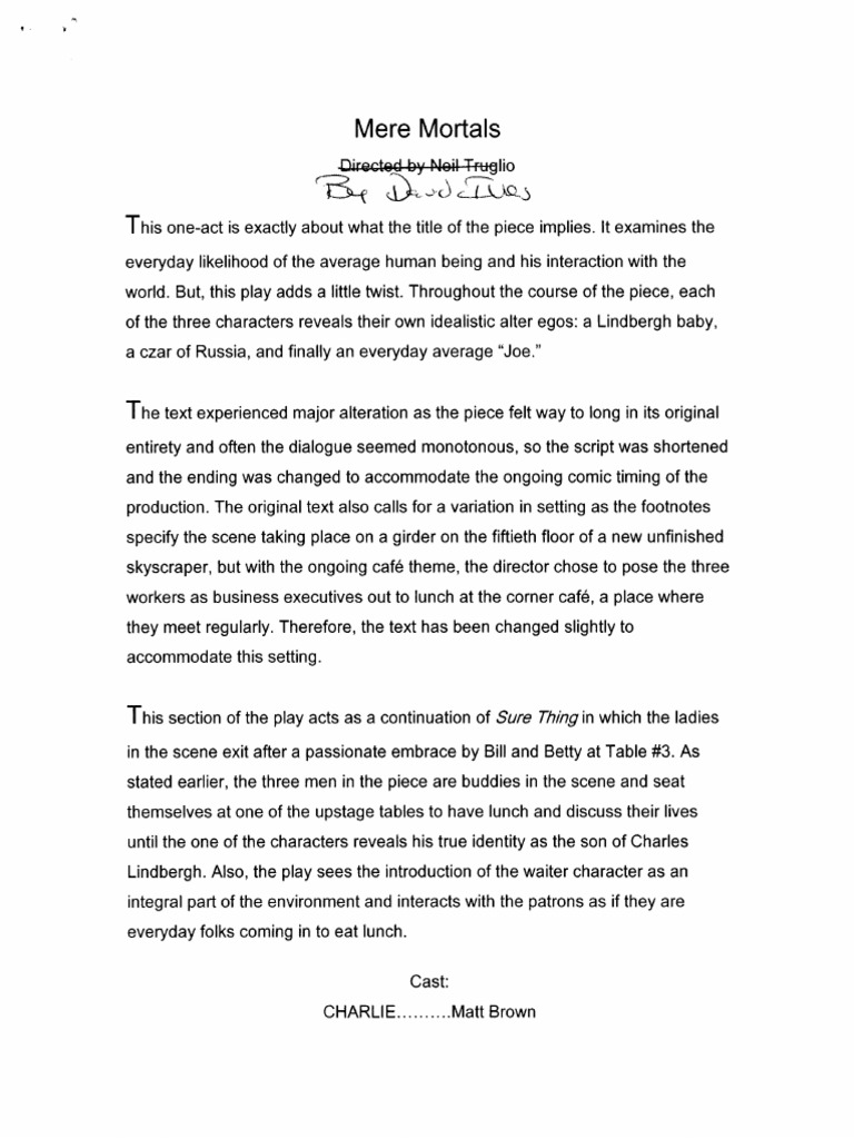 Mere Mortals by David Ives | PDF