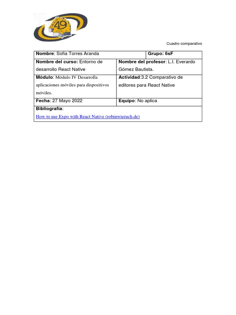 Comparativa de editores para React Native | PDF | Software de la aplicacion | Programación