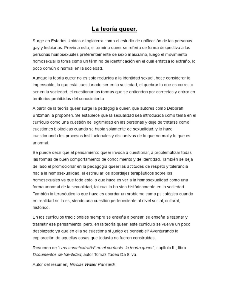 La Teoría Queer | PDF