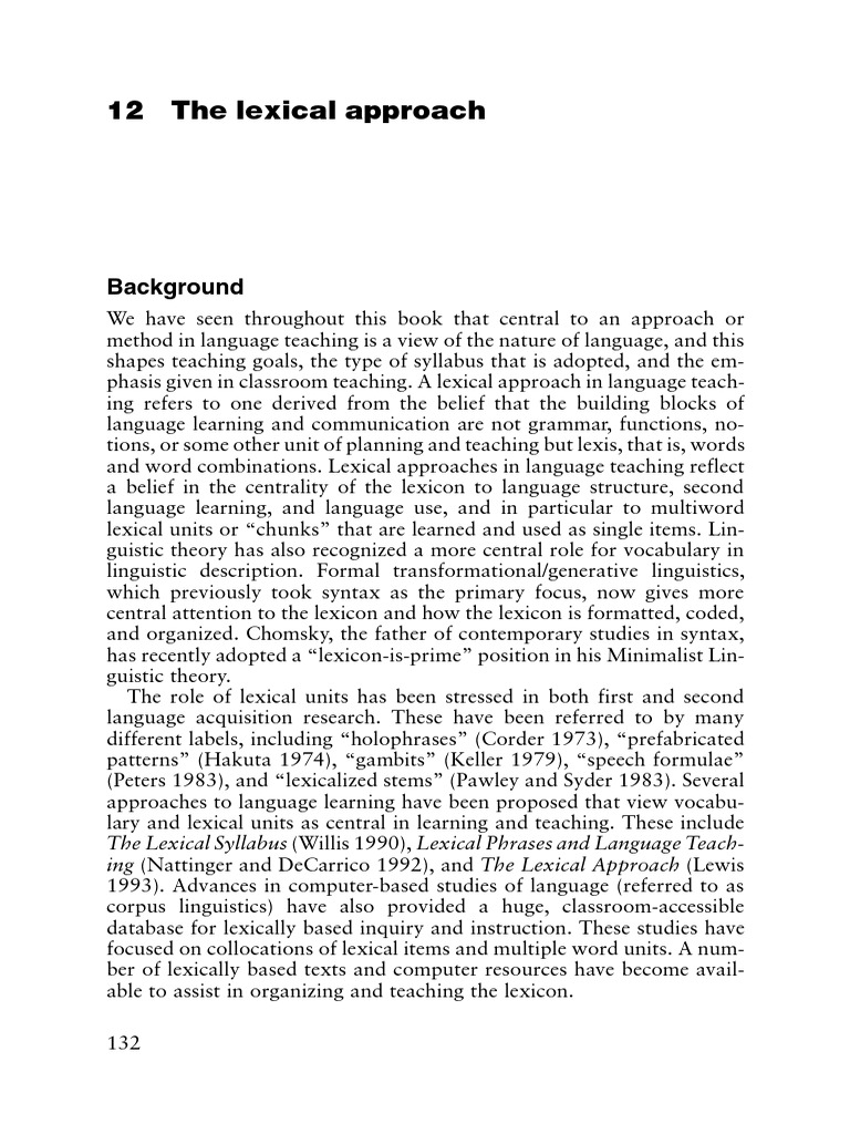 Understanding the Lexical Approach | PDF | Lexicon | Language Acquisition