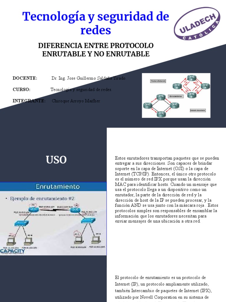 Actividad N°O3 - DIFERENCIA ENTRE PROTOCOLO ENRUTABLE Y NO ENRUTABLE | PDF | Red de computadoras ...