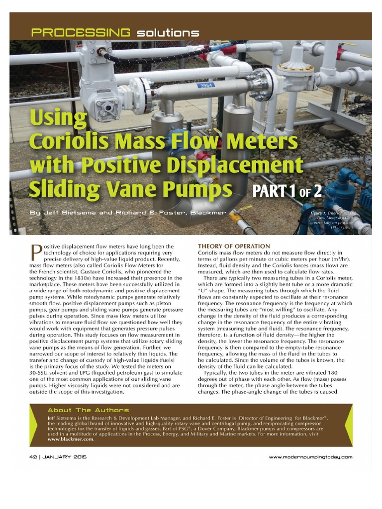 Coriolis Flow Meters With Dosing Pumps | PDF