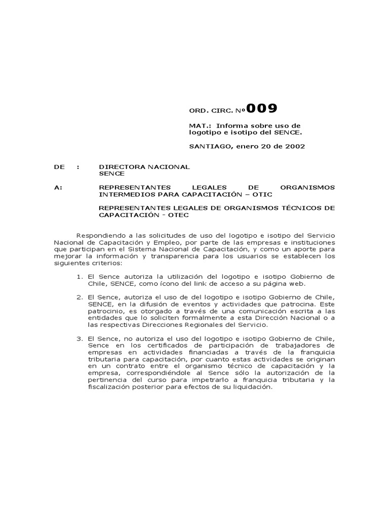 Of. Circular Uso Logo e Iso | PDF | Chile | Justicia