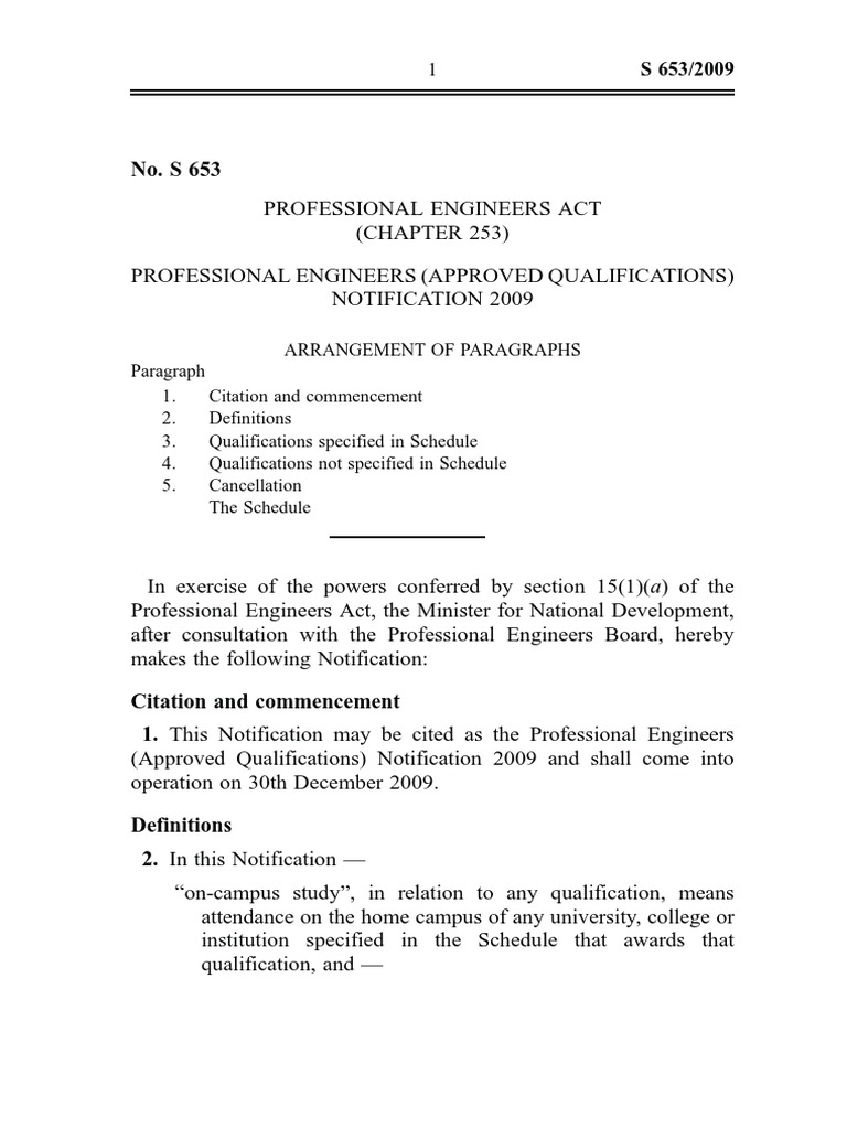 PEB Approved Qualifications Notification 2009 | PDF | Academic Degree ...