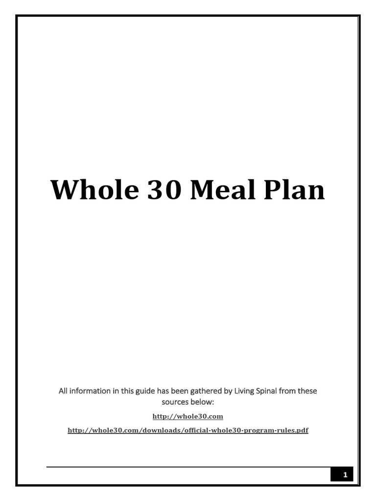 Whole 30 Meal Plan Guide | PDF | Salad | Tomato