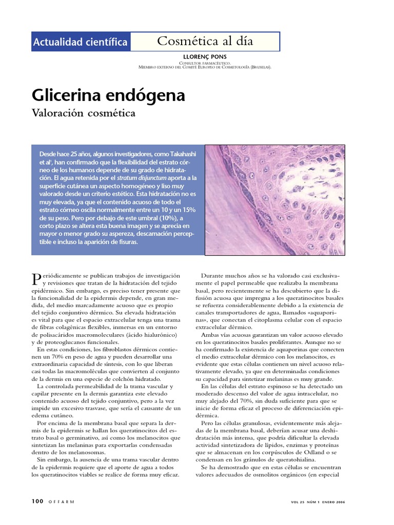 Glicerina Endógena | PDF | Epidermis | Lípido