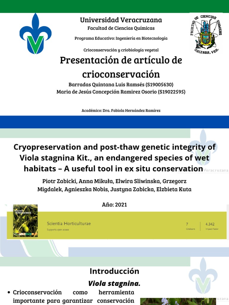 Crioconservación de Viola stagnina | PDF | Naturaleza | Biología
