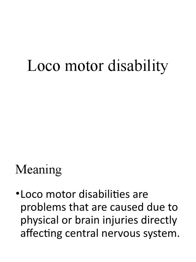 Understanding Locomotor Disabilities | PDF | Wellness | Science ...
