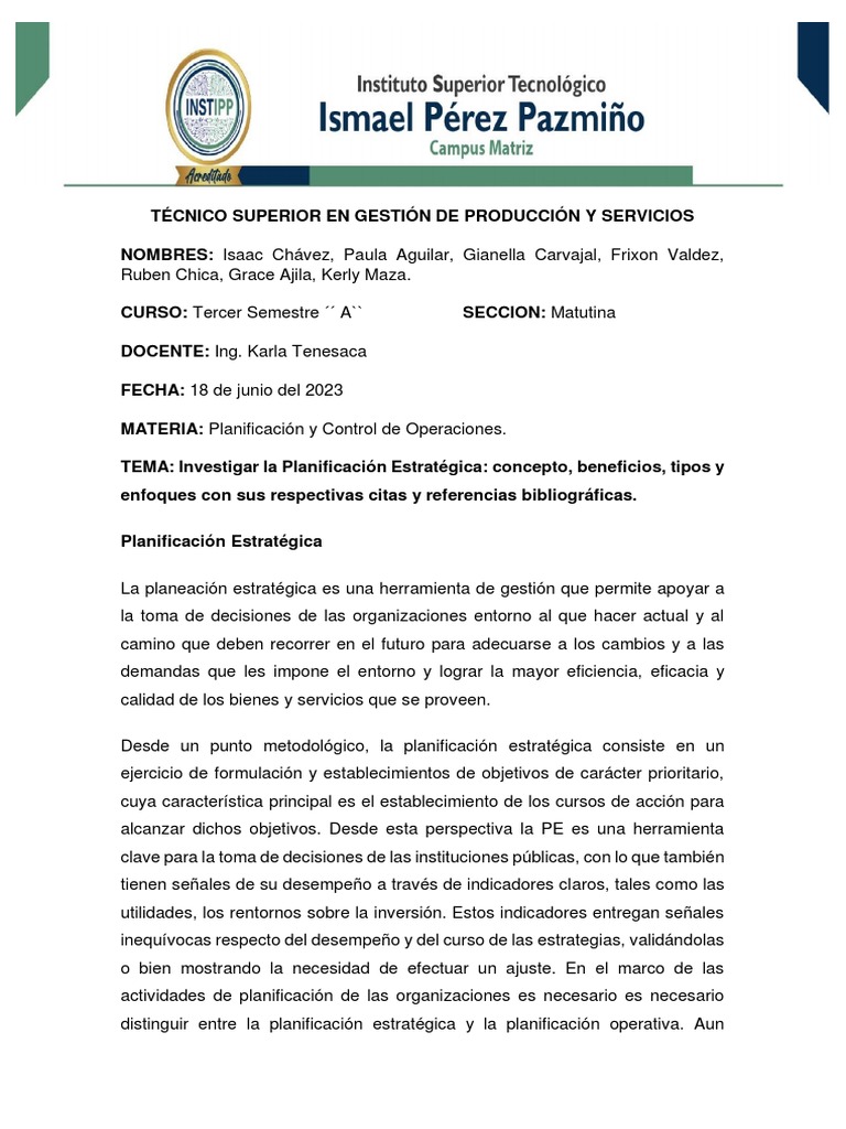 Que Es La Planificacion Estrategica | PDF | Planificación ... Que Es La Planificacion Estrategica | PDF | Planificación ...