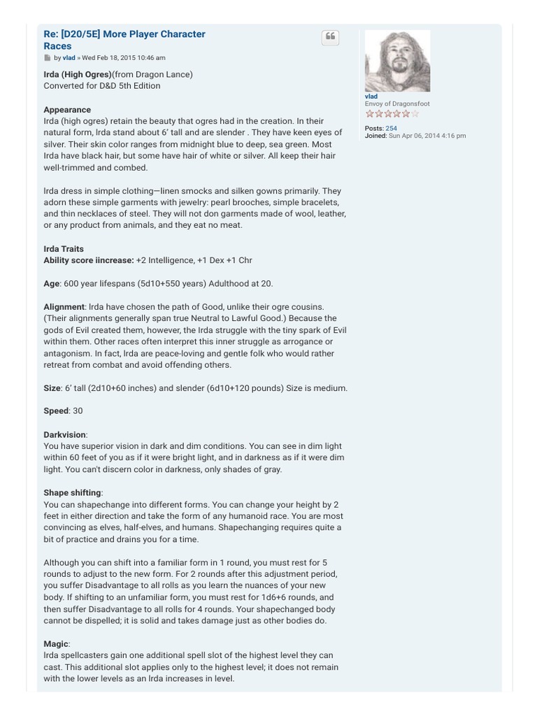 (D20 - 5E) More Player Character Races - Dragonsfoot | PDF | Elf ...