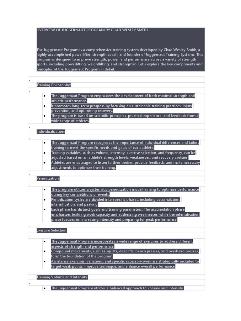 Strength Athletes' Juggernaut Guide | PDF | Business | Wellness